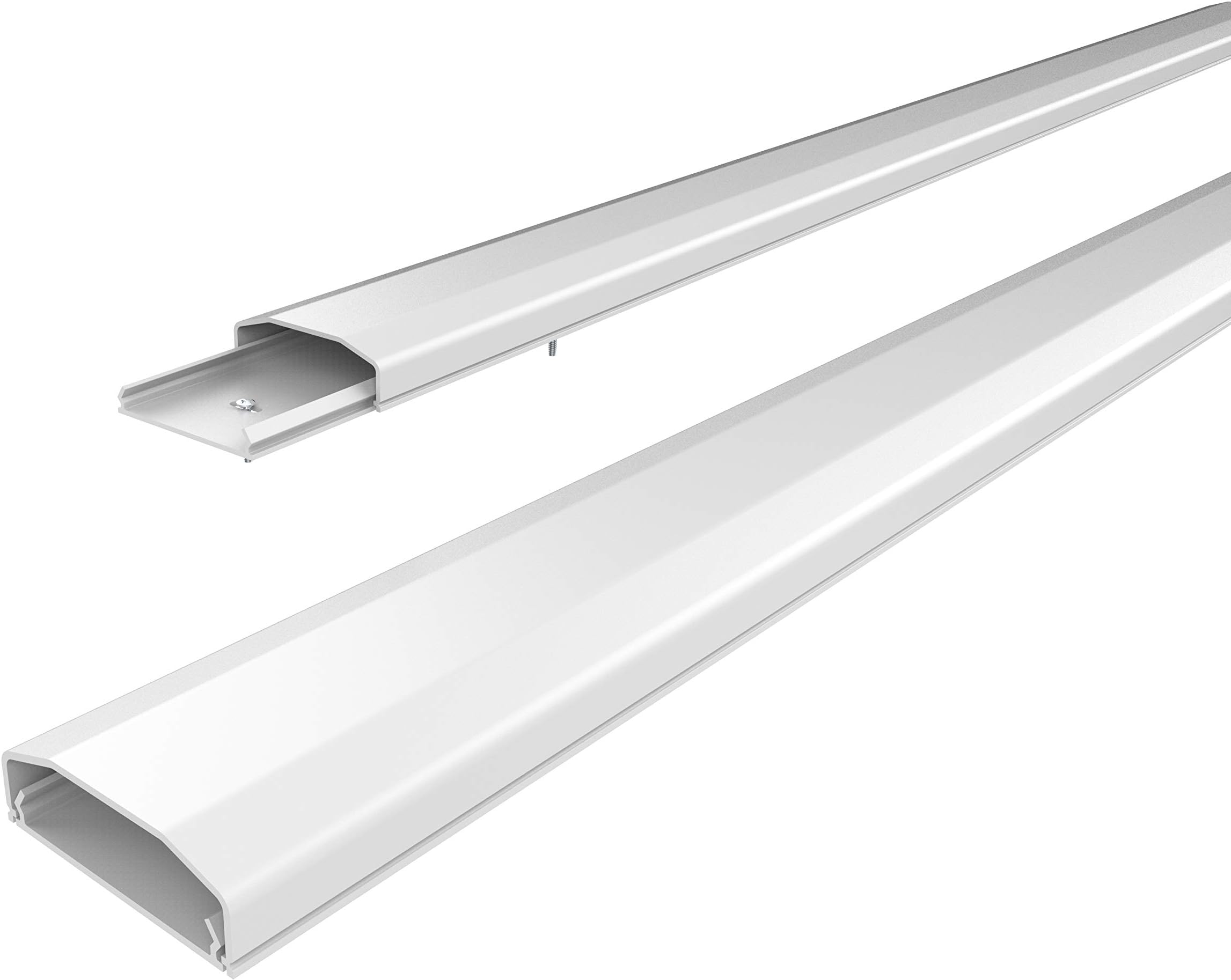 Flacher Design Aluminium Kabelkanal lackiert in Mattweiss RAL9003 ...