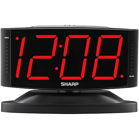 Amazon.com: Sharp Jumbo LED curved display Alarm Clock Black With USB ...