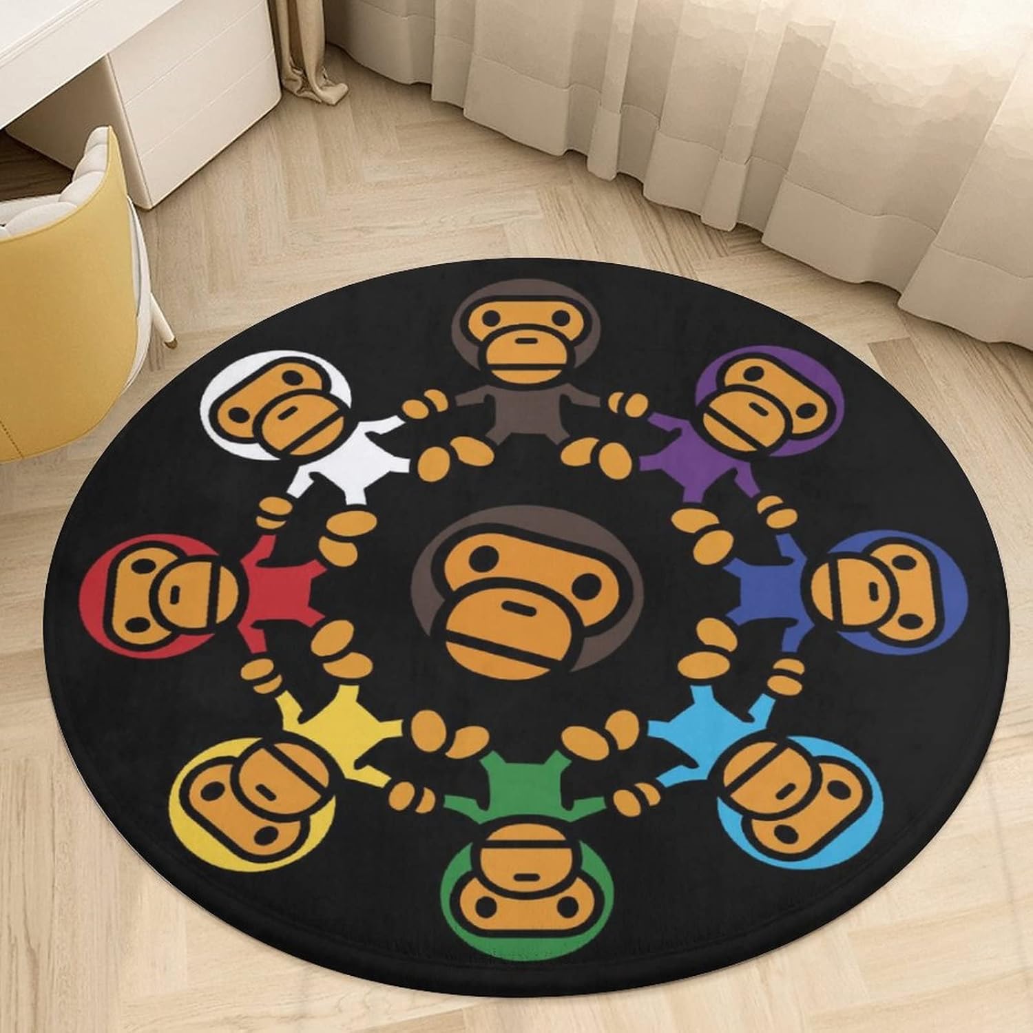 Amazon.com: 3D Baby Monkey Round Rugs Modern Fashion Area Rug Home ...