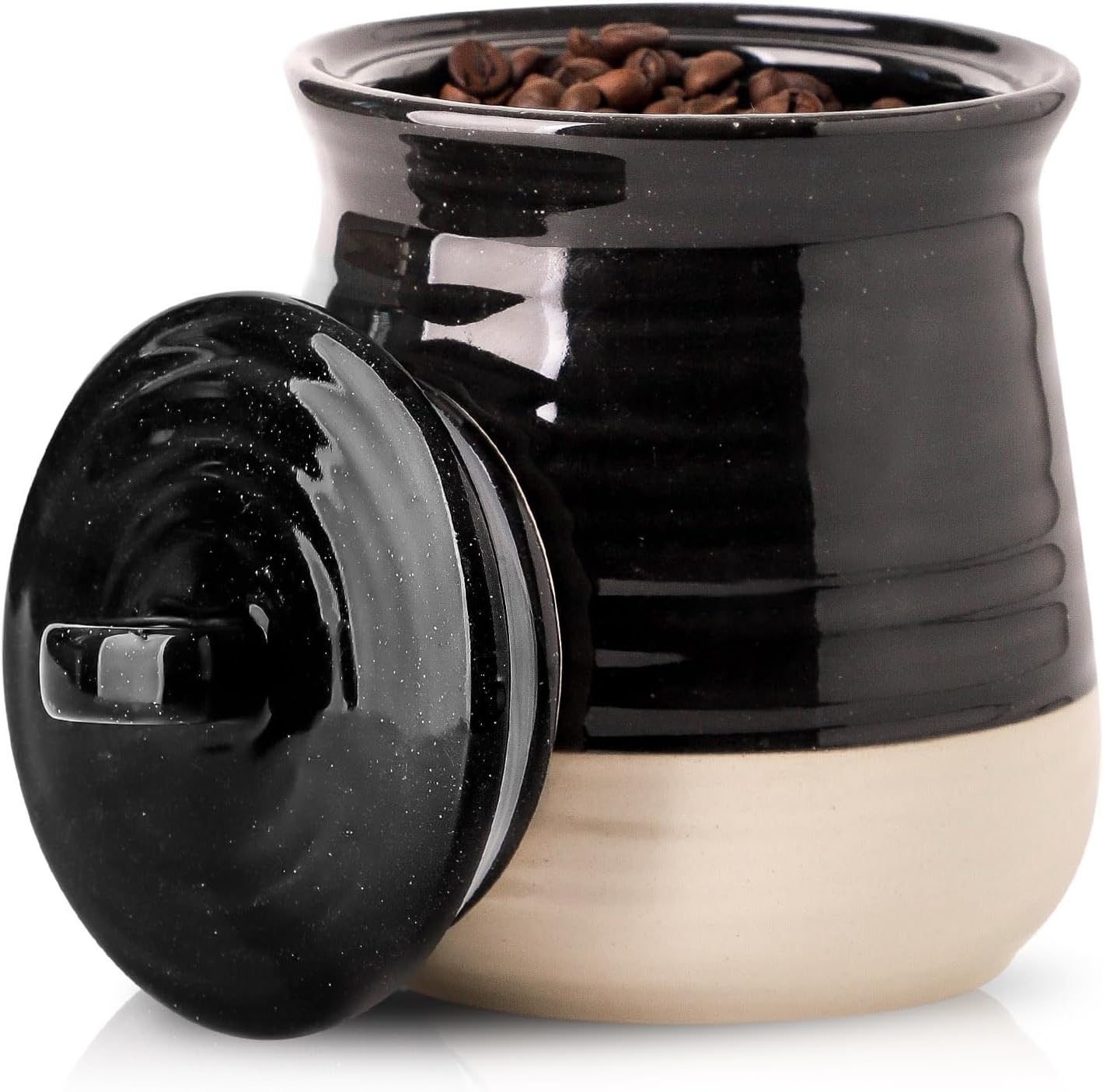 Amazon.com: Lonovel Ceramic Coffee Canister Jars,Airtight Coffee ...