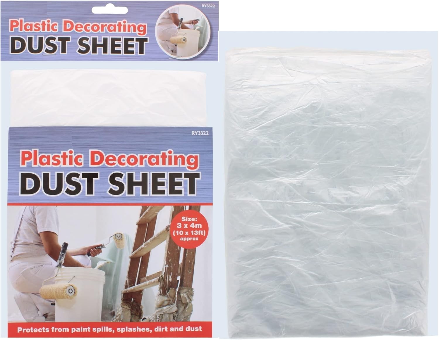 Plastic Dust Sheets Decorating Waterproof Lightweight Protectors Heavy ...