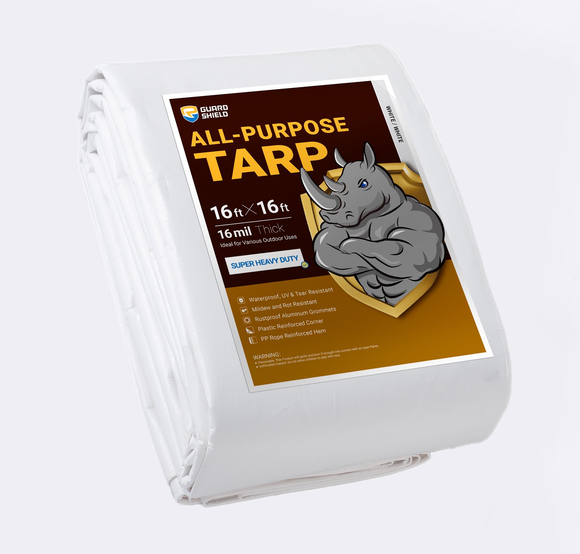 Snapklik.com : Super Heavy Duty White Ploy Tarp Cover 16x16 Feet ...