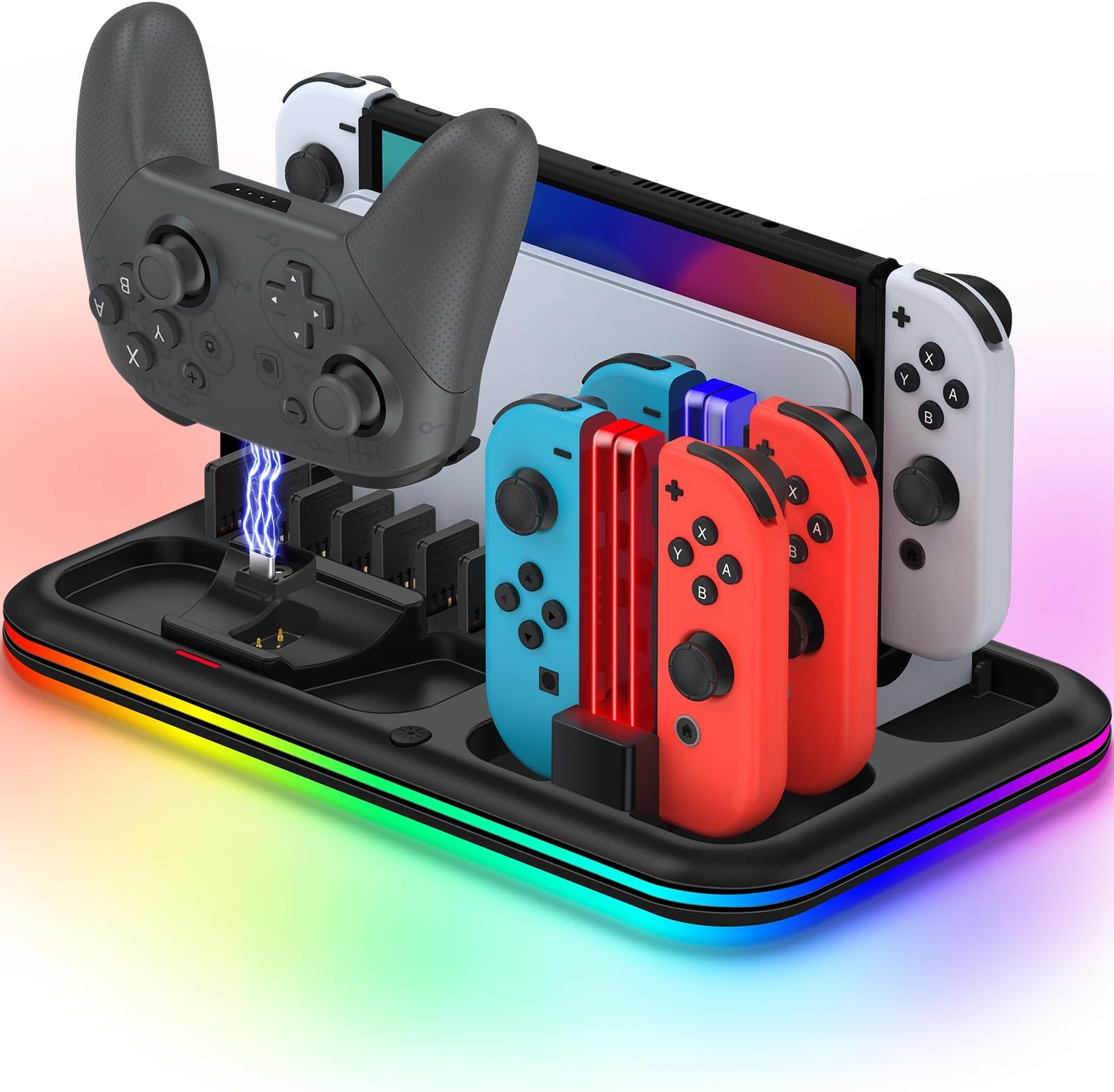Amazon.com: LED Switch Controller Charger for Nintendo Switch/OLED ...
