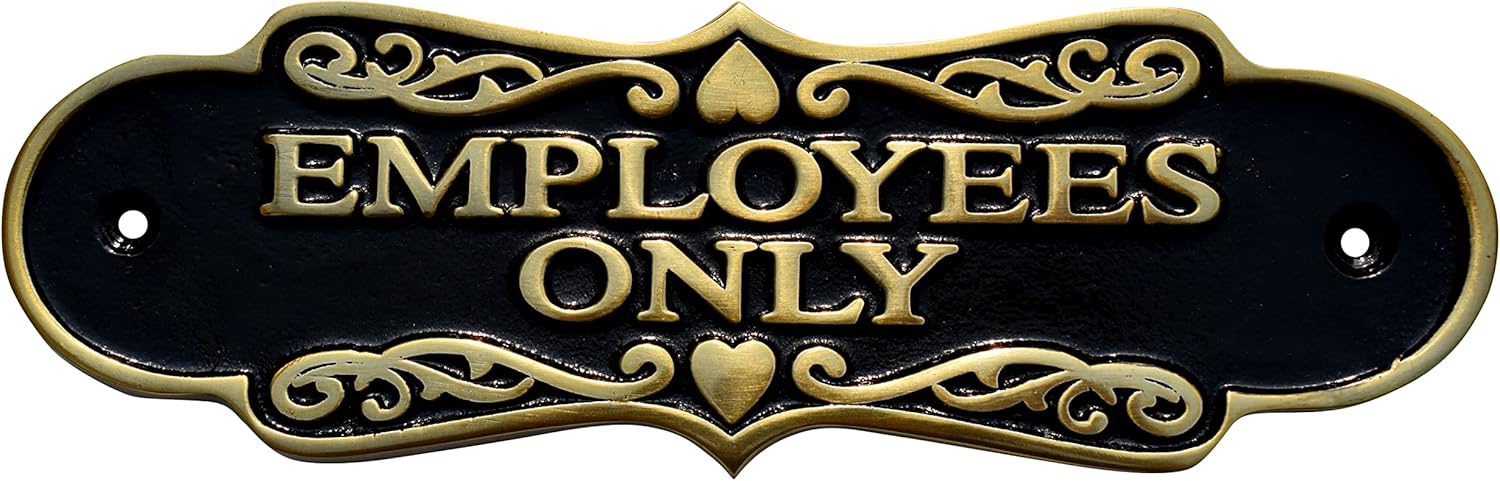 Amazon.com : Employees Only Sign, Metal Self-Adhesive Signs for ...