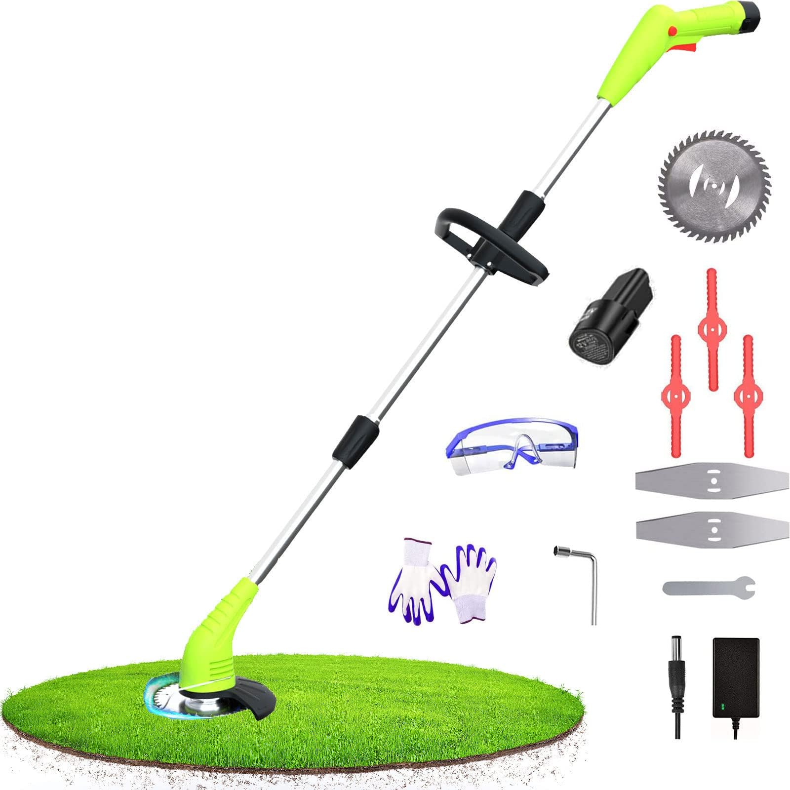 Amazon.com : HooSeen Cordless Weed Wacker, Grass Trimmer with 3 Types ...