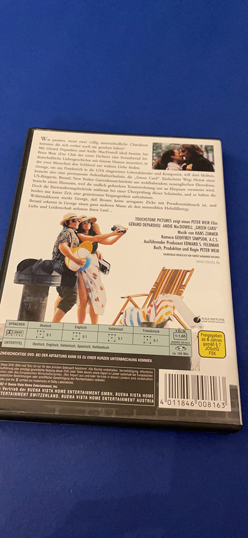 Green Card [VHS] : Depardieu, Gerard, MacDowell, Andie, Neuwirth, Bebe ...