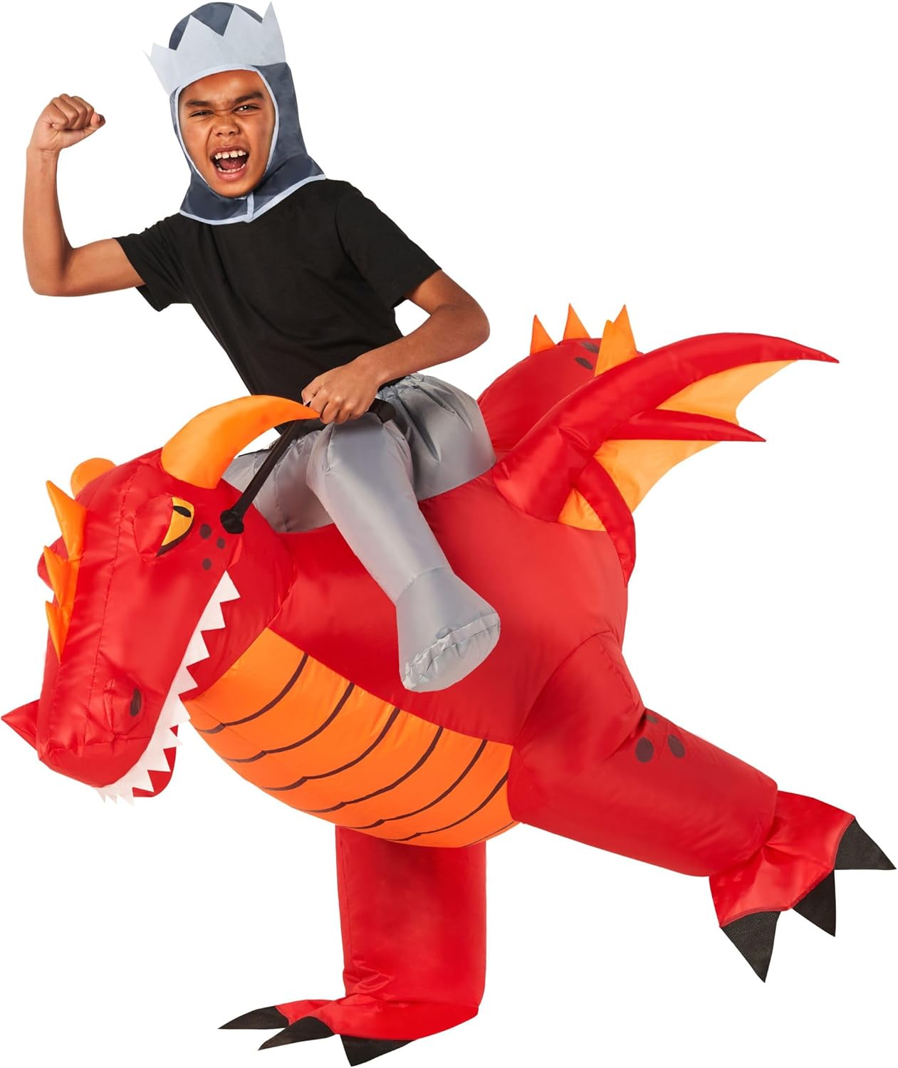 Amazon.com: Morph Red Dragon Inflatable Costume - Kids Dragon Rider ...