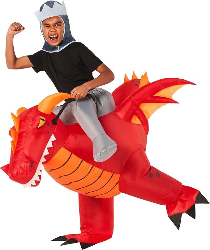 Amazon.com: Morph Red Dragon Inflatable Costume - Kids Dragon Rider ...