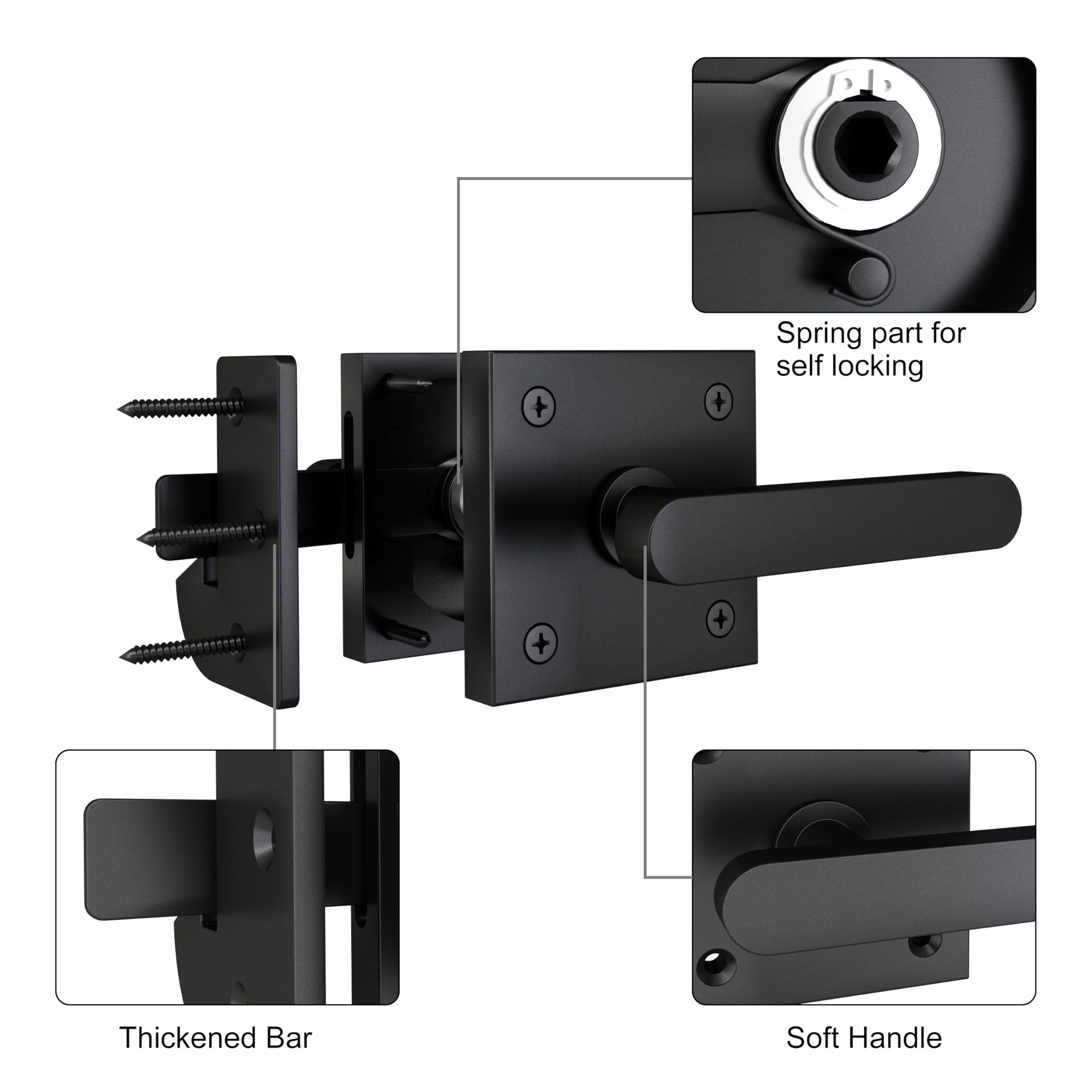 Snapklik.com : JUGREAT Double Side Gate Latch, Heavy Duty Aluminum ...