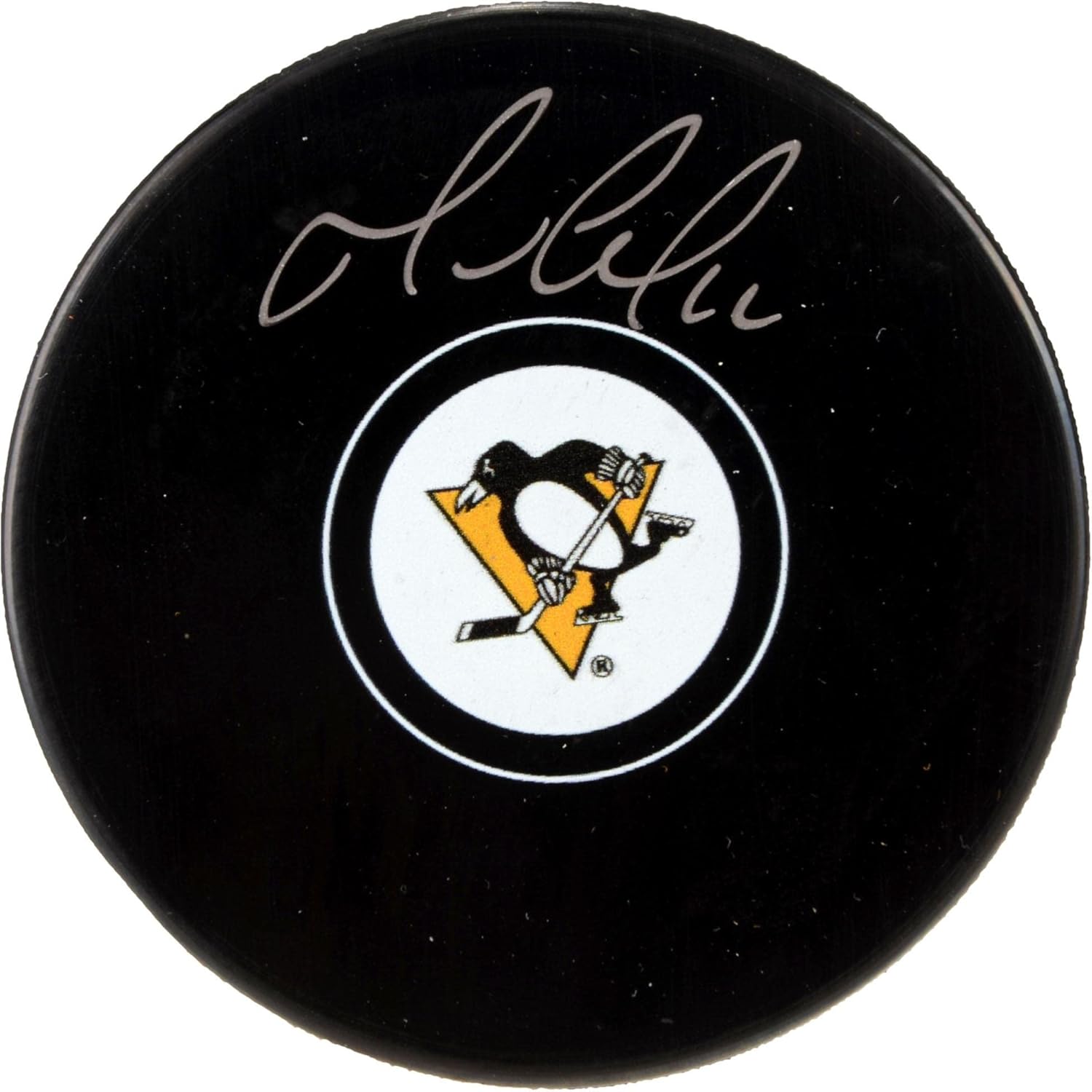 Mario Lemieux Pittsburgh Penguins Autographed Hockey Puck - Autographed ...