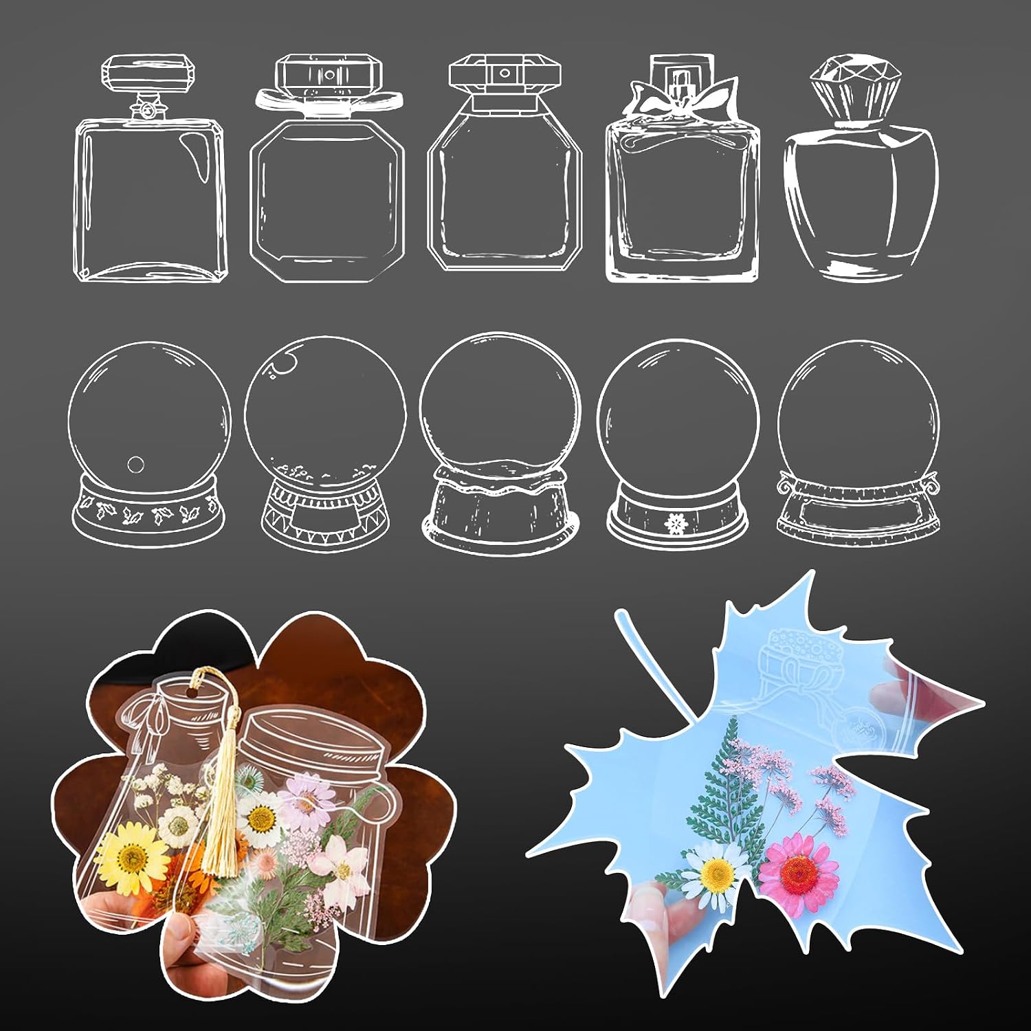 Amazon.com: 40Pcs Transparent Dried Flower Bookmarks, Dried Flower ...