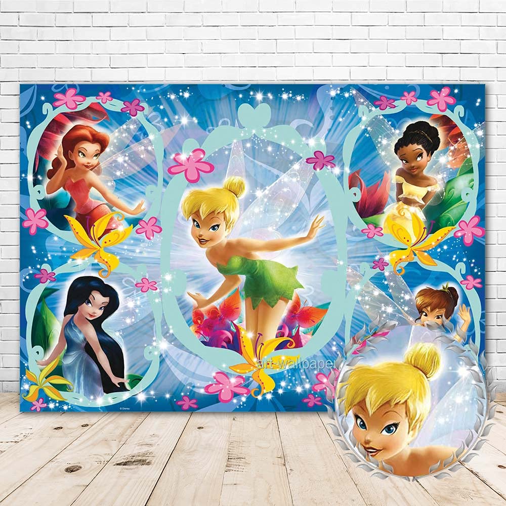 Buy Tinkerbell Theme Party Backdrop 7x5 Vinyl Tinker Bell Birthday ...