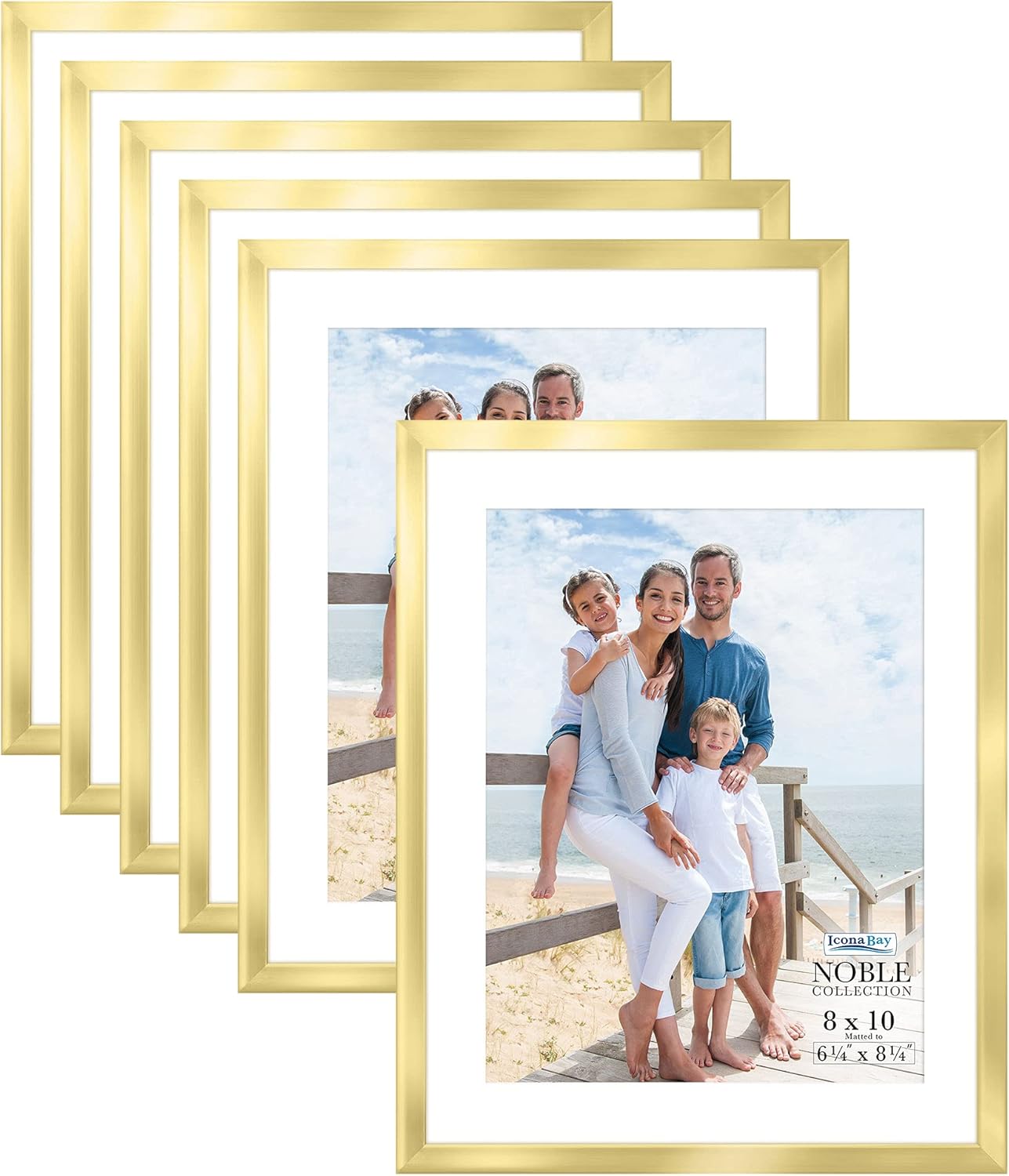 Icona Bay 8x10 (20x25 cm) Picture Frames (Gold, 6 Pack), Modern ...