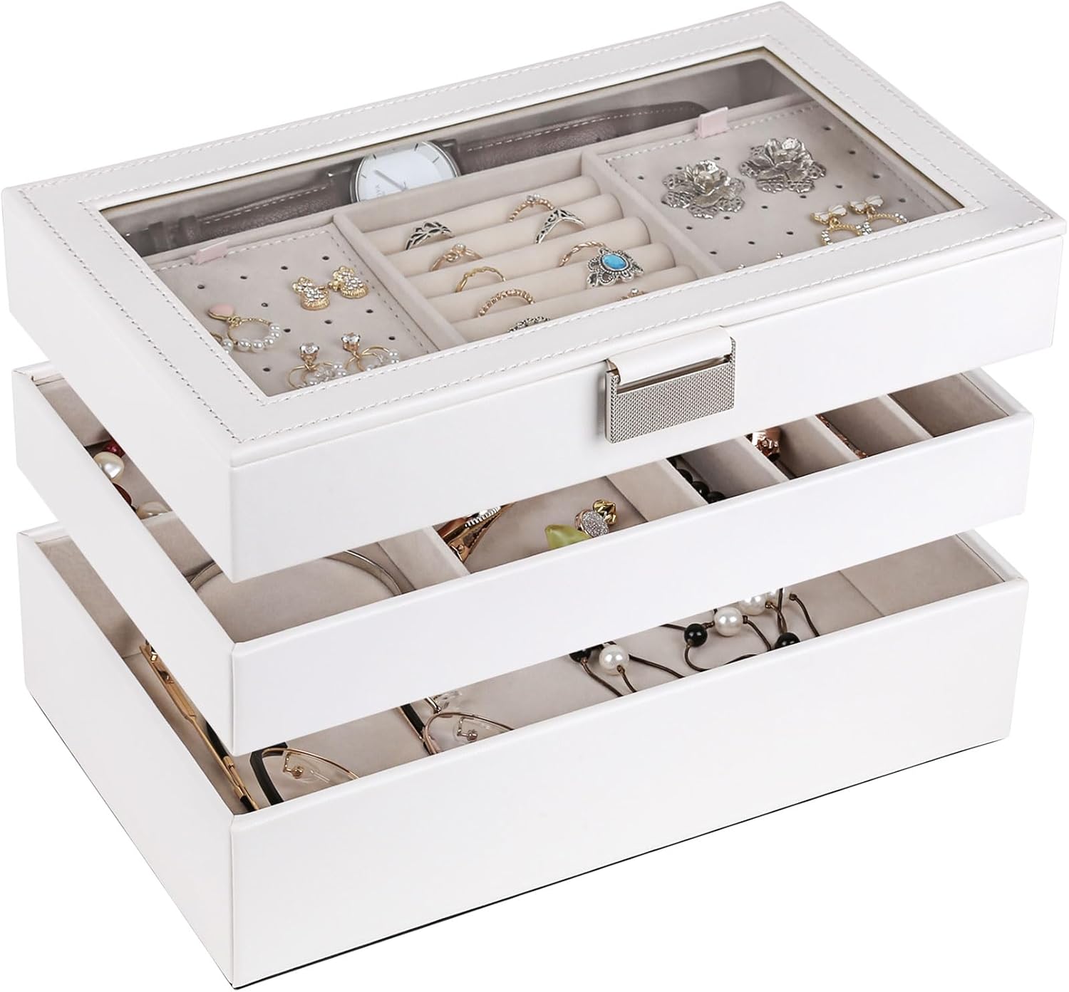 Amazon.com: Kendal Jewelry Tray, Stackable Jewelry Box, Drawer Jewelry ...