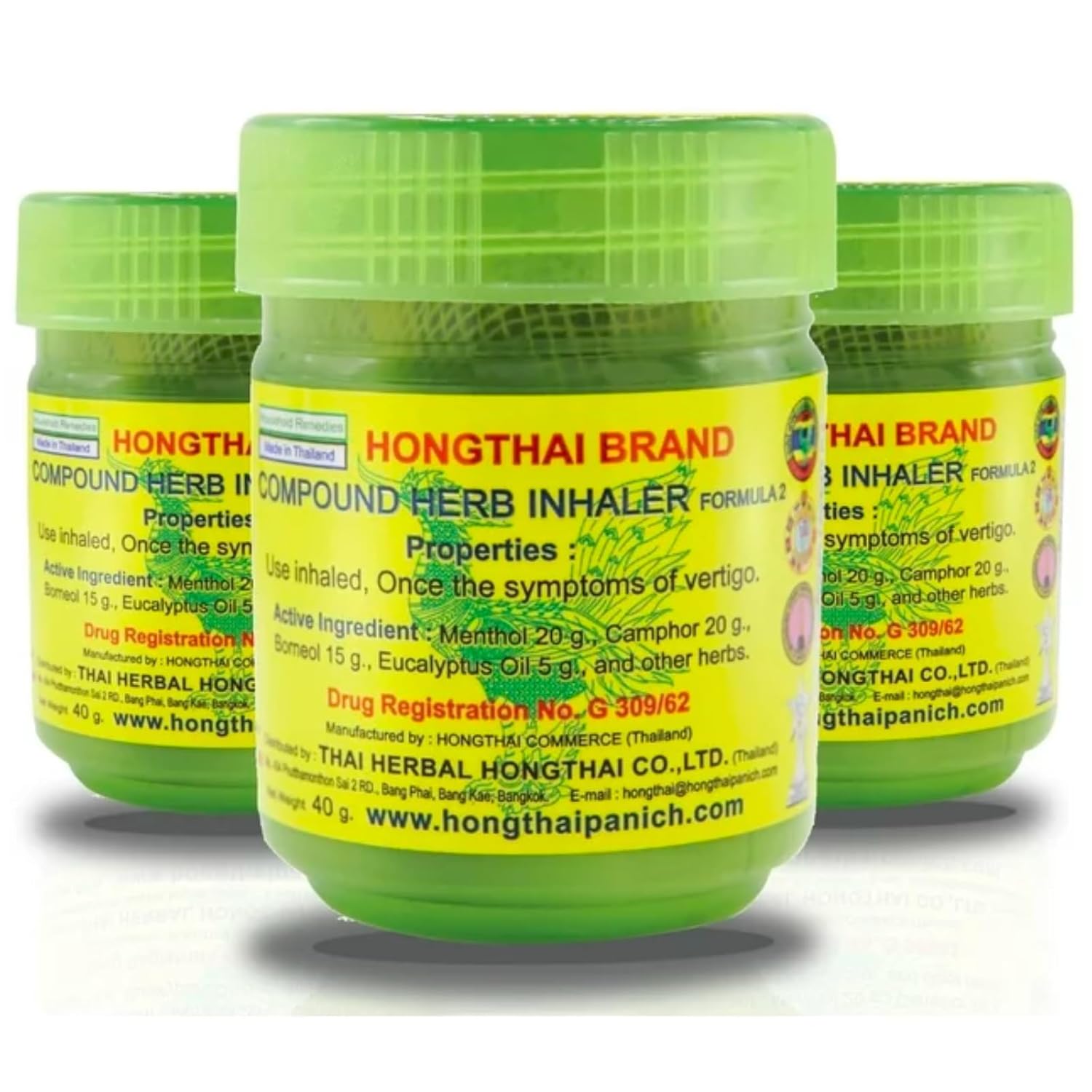 Amazon.com : HONG THAI Traditional Thai Herbal Inhaler Pack of 3 ...