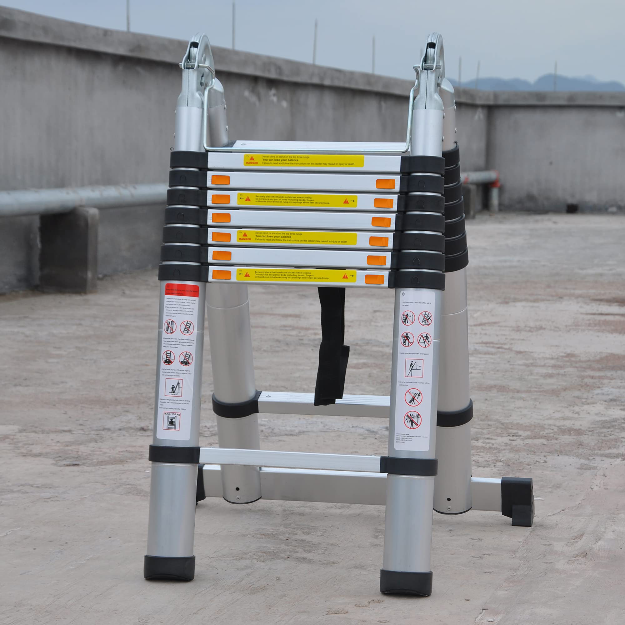 BEETRO 16.5ft Aluminum Telescoping Ladder, A Type Portable Telescopic ...