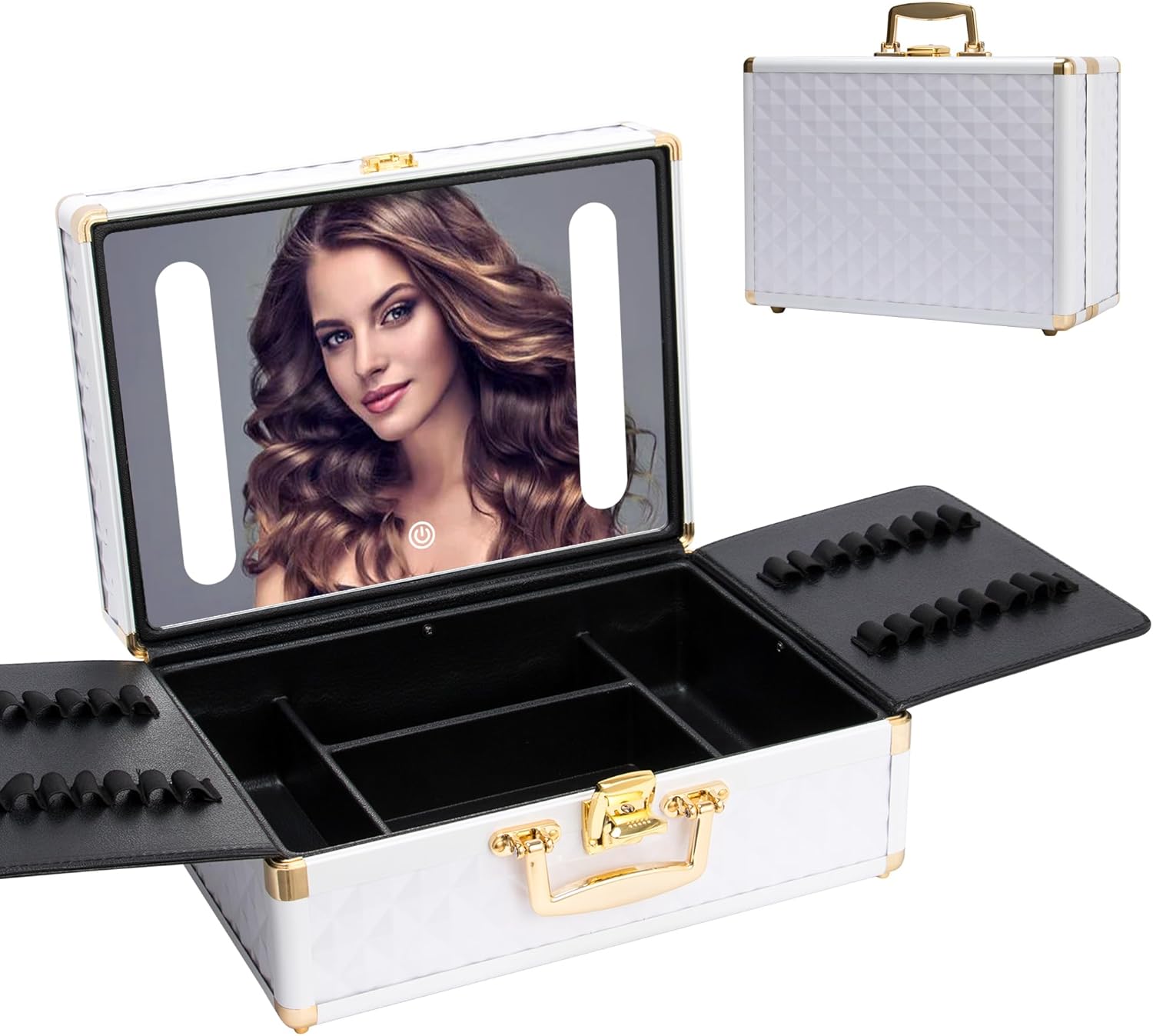 Amazon.com : Portable Makeup Case,Cosmetic Box,Beauty Makeup Train Case ...