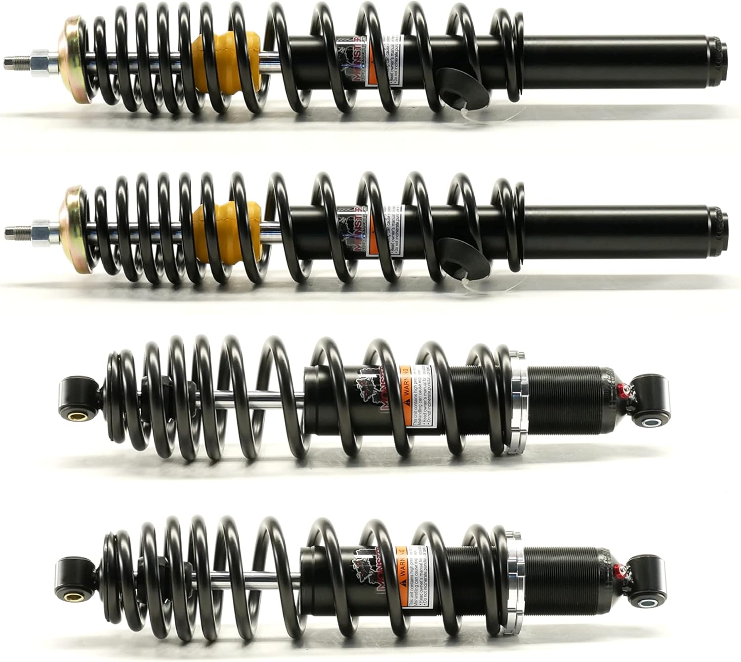 Amazon.com: Monster Performance Set of Monotube Shocks for Polaris ...