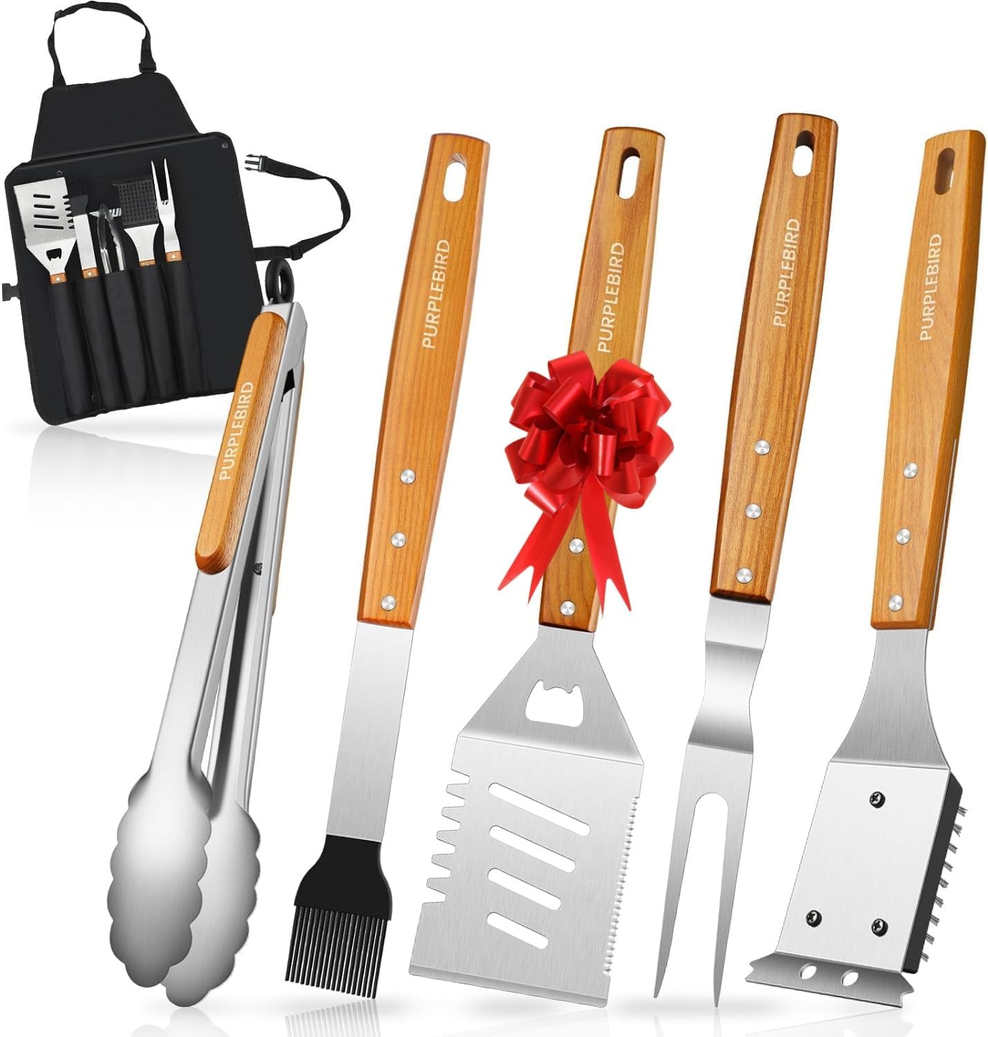 Amazon.com : TIVOLI Grill Set 4PC BBQ Tools Set Grill Accessories with BBQ Spatula, BBQ Clips ...