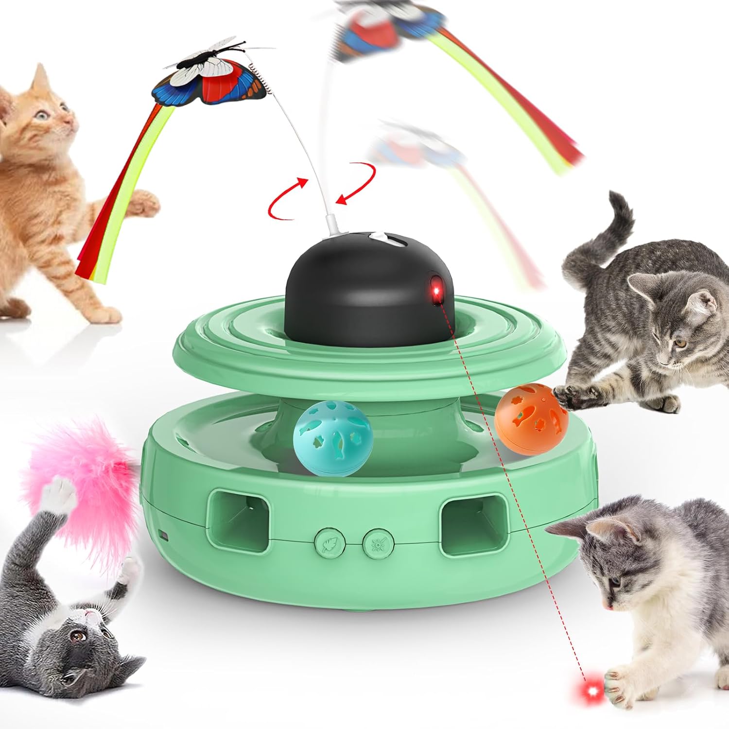 Buy 5 in 1 Electronic Cat Toys for Indoor Cats, Interactive Cat Toys ...