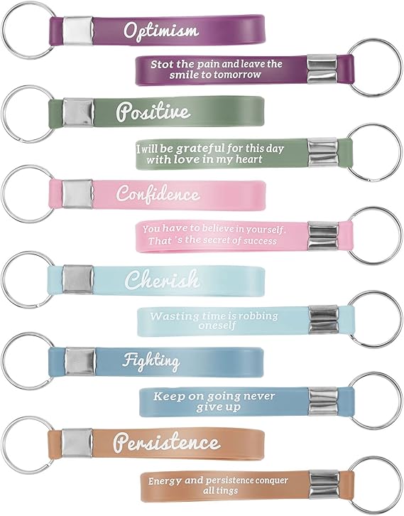 SAVITA 24pcs Inspirational Keychains Bulk, Motivational Keychains with ...