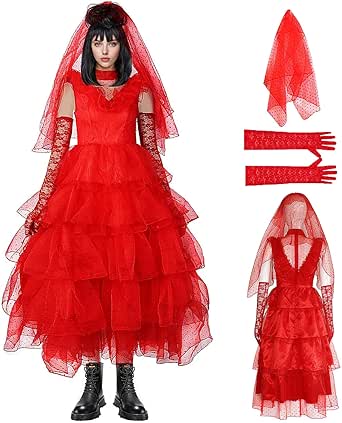 Amazon.com: Kenischcos 3pcs Beetle Lydia Bride Costume Juice Deetz ...