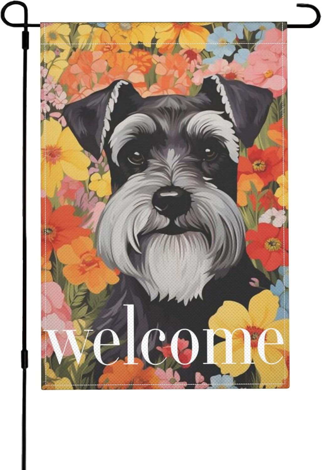 Amazon.com : Miniature Schnauzer Spring Garden Flag,Art Nouveau Dog ...