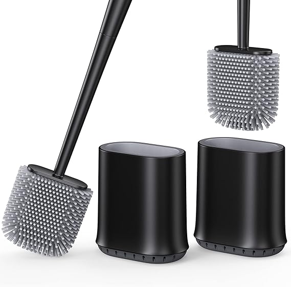 2 Pack Brosse Toilettes WC,Balai WC vec Séchage Rapide Support Ventilé ...