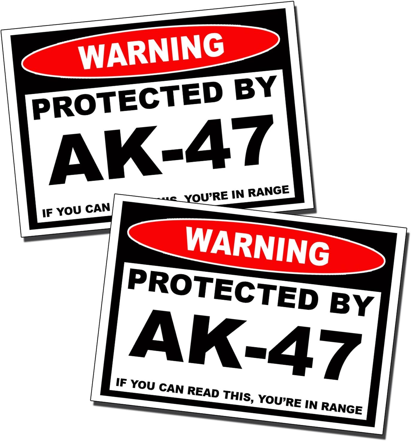 Amazon.com: Funny Protected By Ak 47 Gun Warning Sticker Decal : Automotive