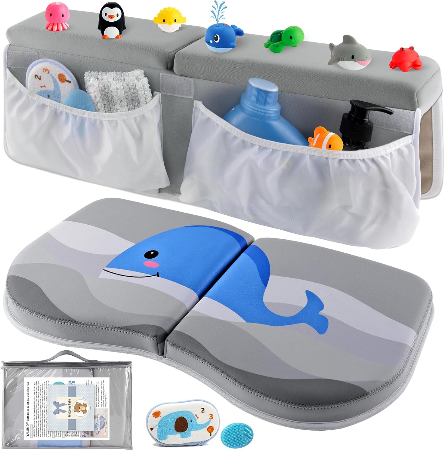 Amazon.com: Yalumo Bath Kneeler and Elbow Rest Pad Set for Bathing Baby ...