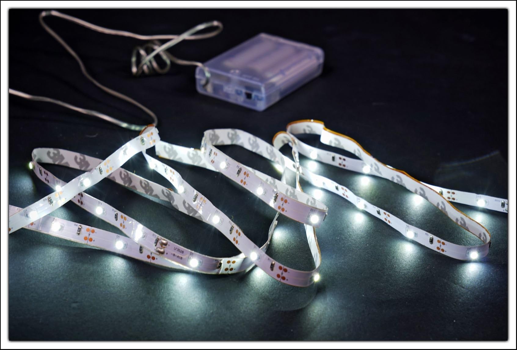 1m Battery Powered RGB LED Strip Lights Flexible Rope Lighting with ...