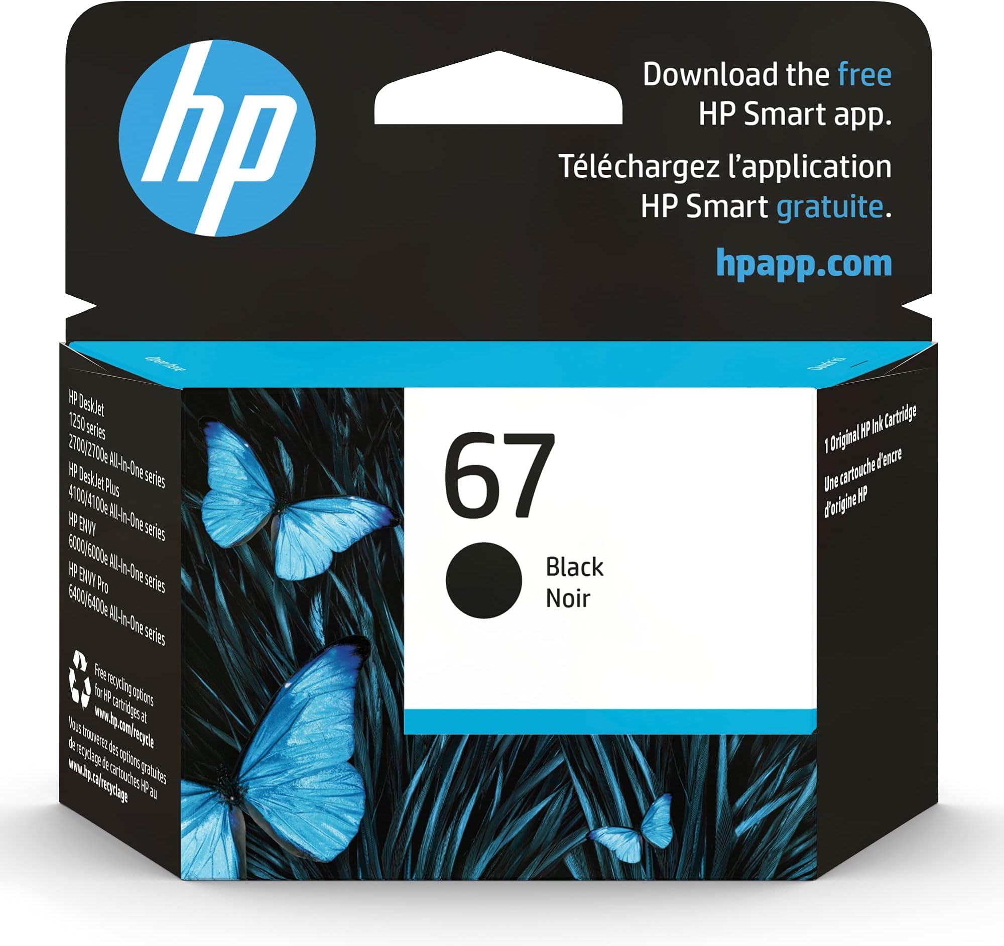 Amazon.com: HP 68 Black Ink Cartridge | Works Envy 6100e, 6500e Series ...
