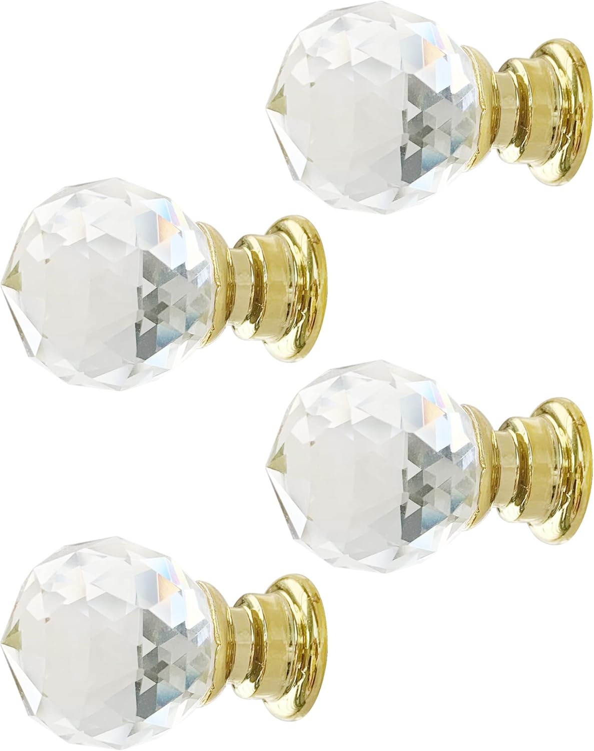 Xiaoyztan Clear Crystal Cabinet Knob, 20mm Ball Shape Drawer Knob ...