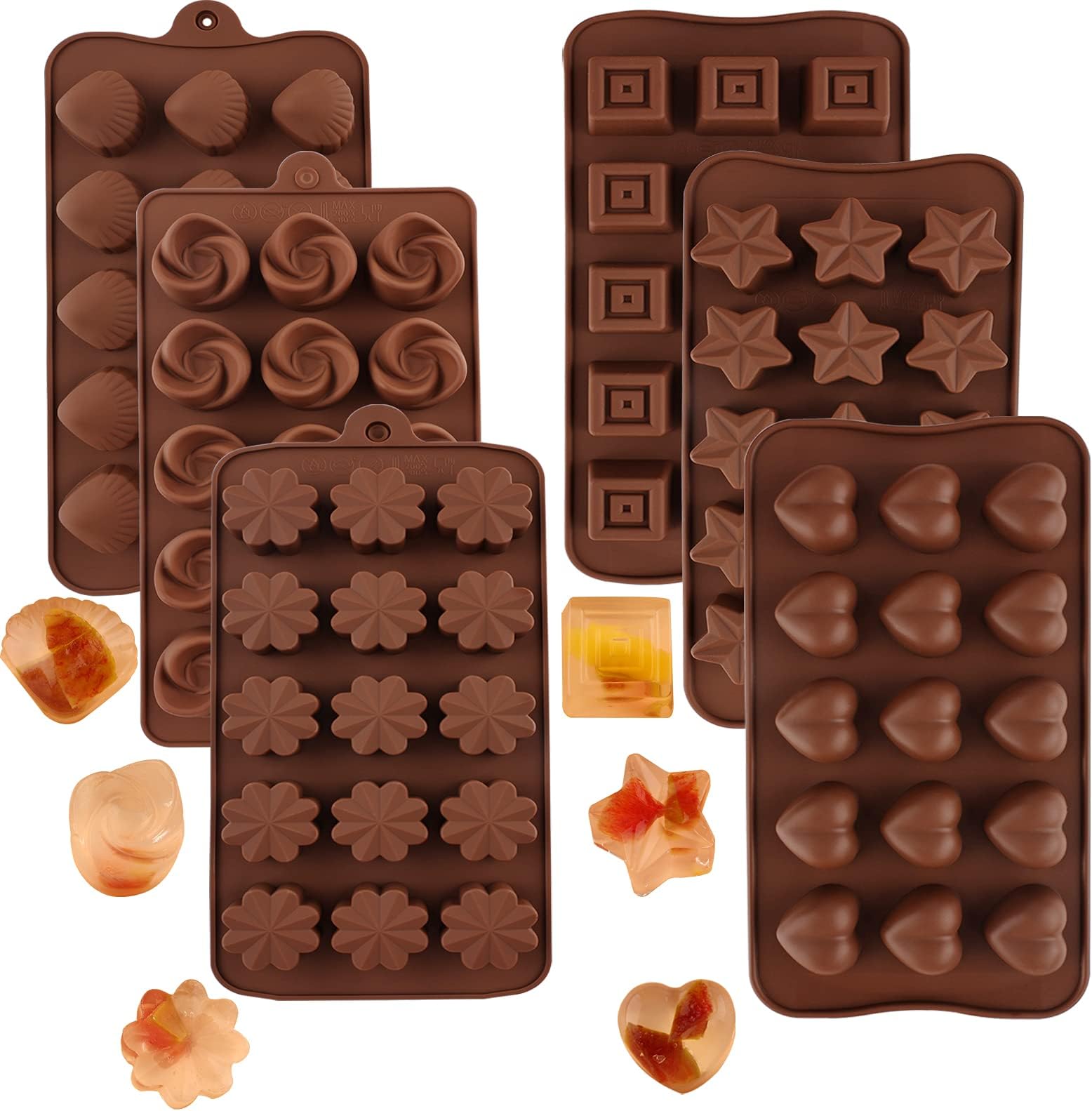 Amazon.com: REKIDOOL 3 Pieces Candy and Chocolate Silicone Molds Set ...
