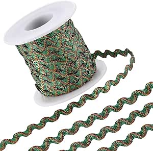 Amazon.com: GORGECRAFT 16.4Yds/15m Metallic RIC Rac Trim Ribbons 1/4 ...