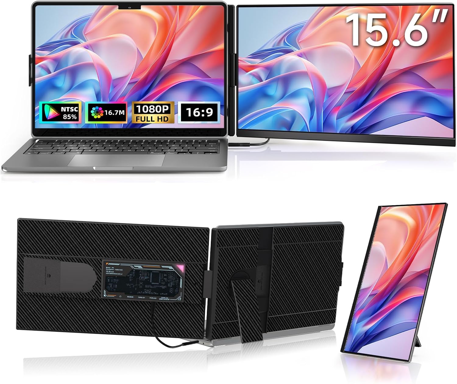 Amazon.com: Laptop Screen Extender Dual Monitor - 15.6" Portable ...