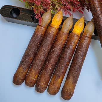 Amazon.com: Finecombuy 6PCS LED Taper Primitive Candles Battery ...