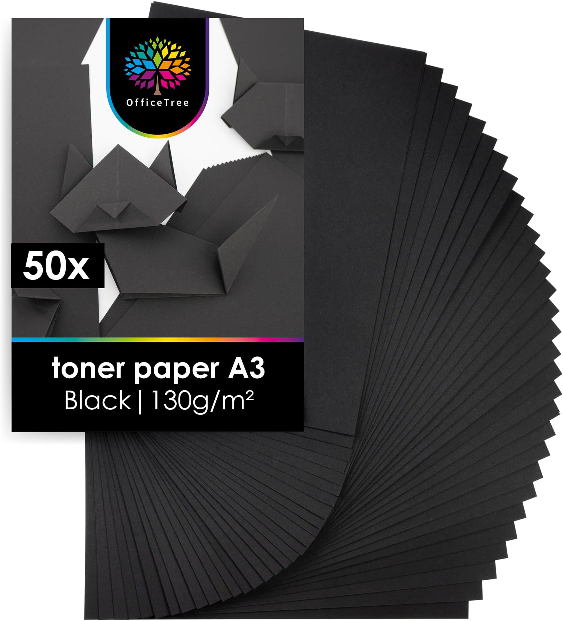 Recycled A3 Black Sugar Paper 25 Sheets, Great Arts and Crafts for Kids ...