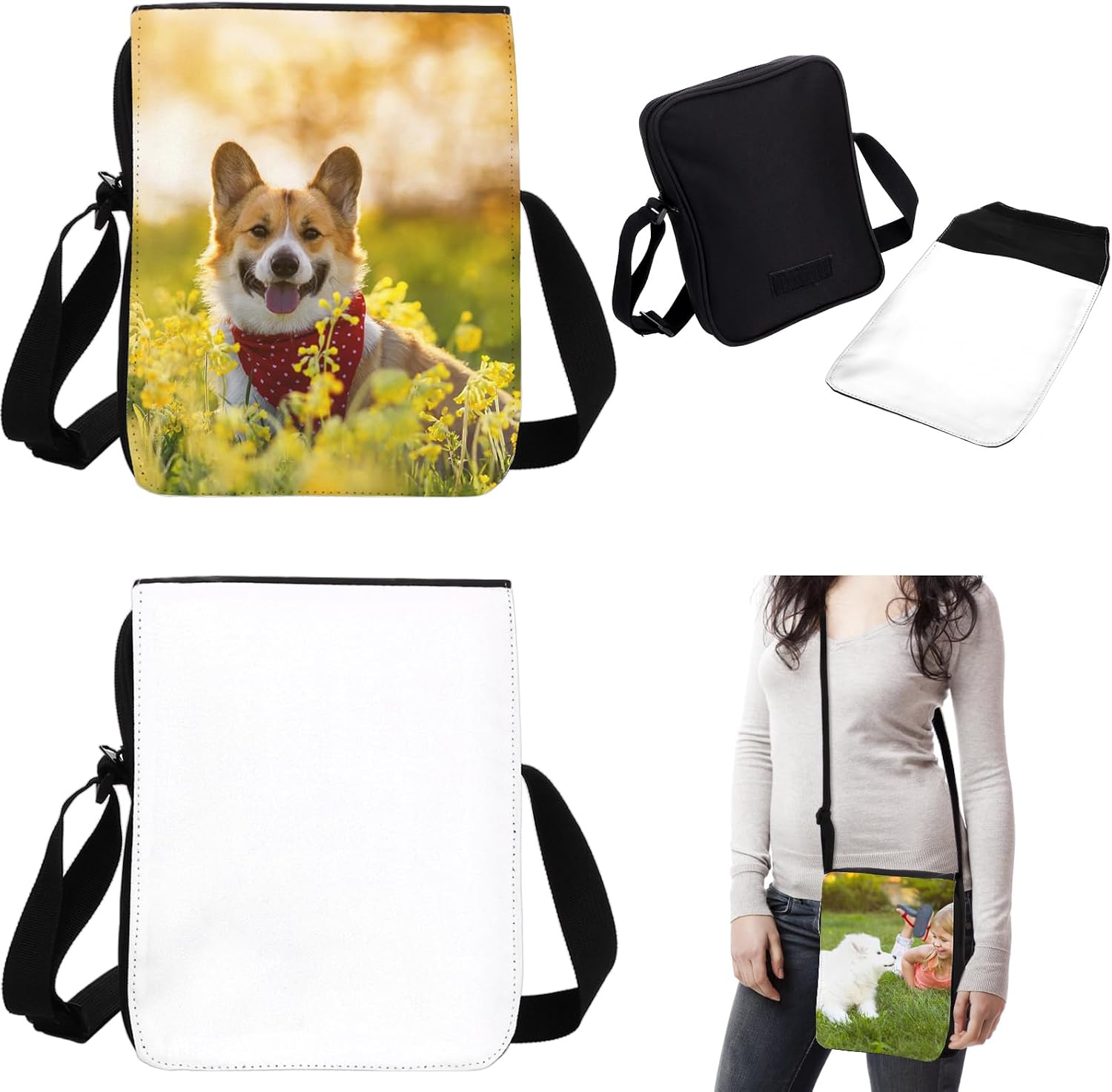 Amazon.com: Covzoe 2 Pack Sublimation Blank Bags, Sublimation Crossbody ...