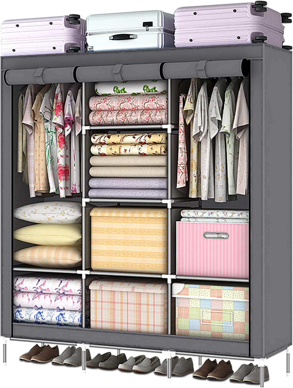 ACCSTORE Portable Wardrobe, Wardrobe Shelves, Clothes Storage Organiser ...