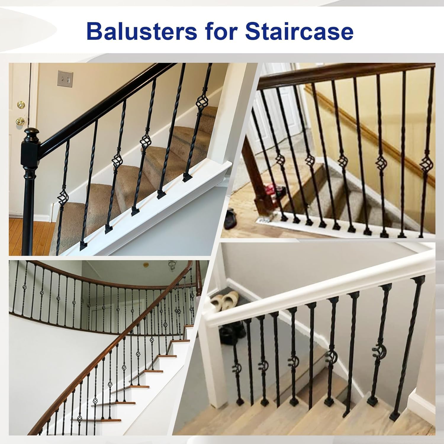 Snapklik.com : Sidasu 16-Pack Wrought Iron Balusters For Staircase ...