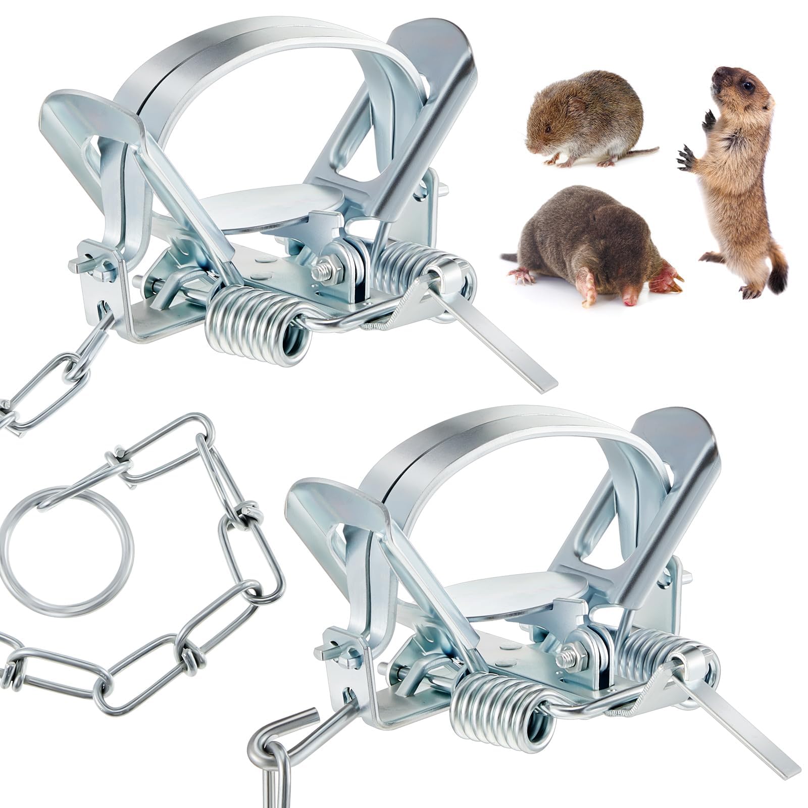 2 Pack of Small Animal Traps, Metal Mouse Traps, Outdoor Hunting Tools ...