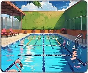 Amazon.com: Flamingo and Swimming Pool Premium Gaming Mouse Pad ...