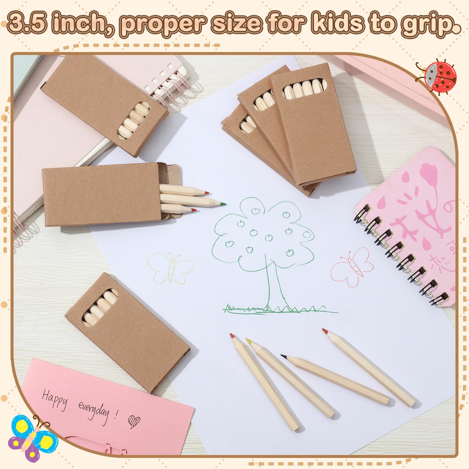 Snapklik.com : Ctosree 24 Packs 3.5 Inch Mini Colored Pencils Bulk ...