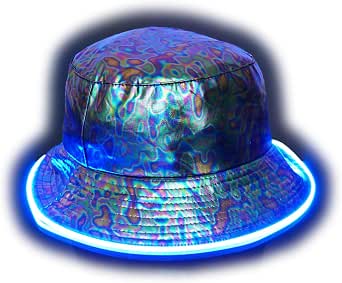 Amazon.com: Recahrgeable Light Up Rave Bucket Hat - LED Bucket Hat for ...