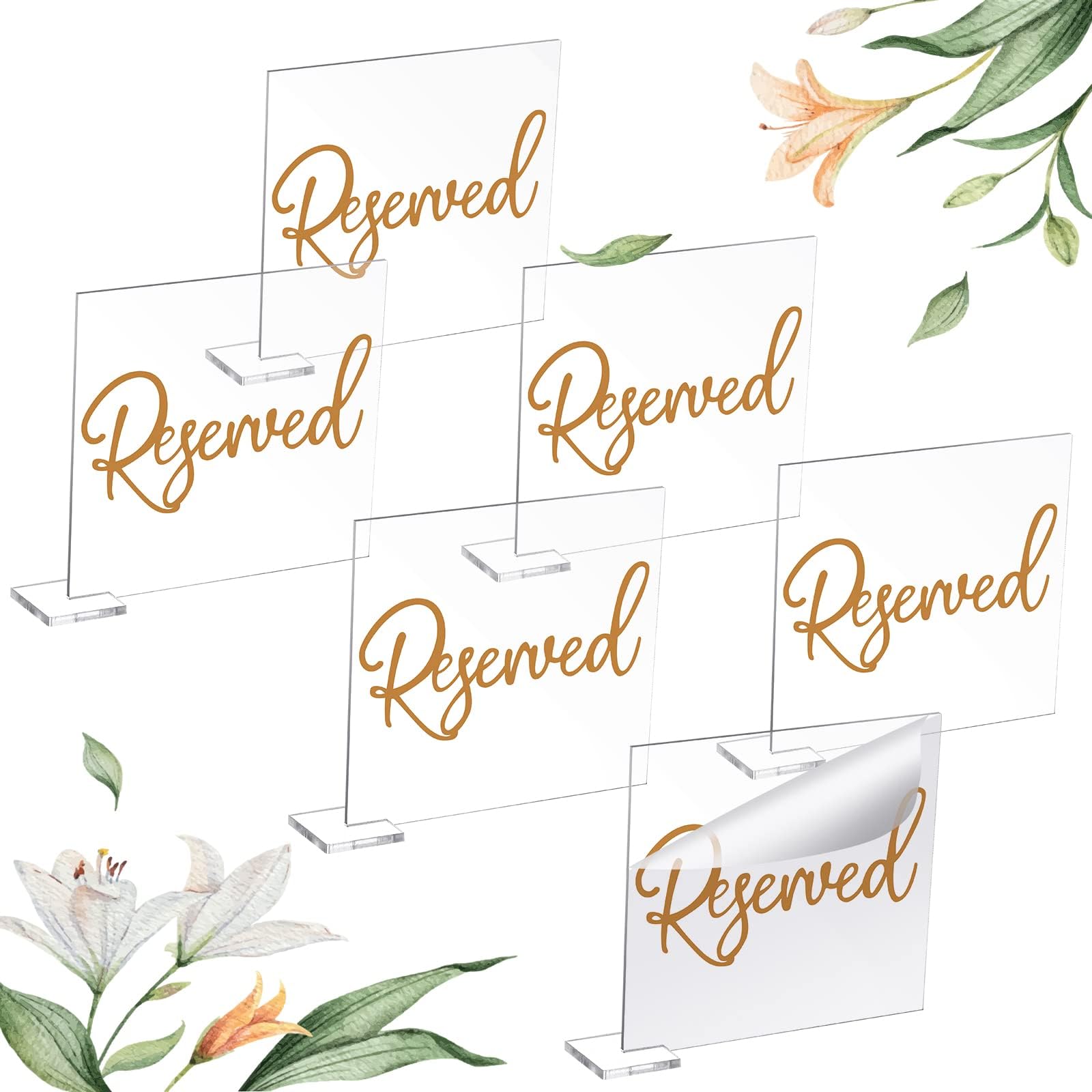 Amazon.com: Bucherry 6 Pcs Acrylic Reserved Table Signs for Wedding ...