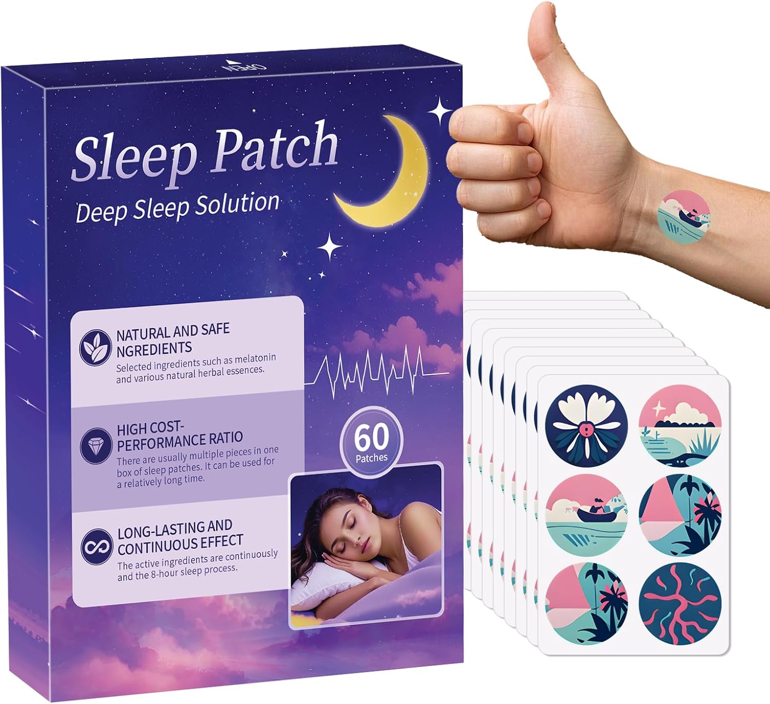Amazon.com: Gethorey Sleep Patches for Adults, 60 Pack Upgraded Deep ...