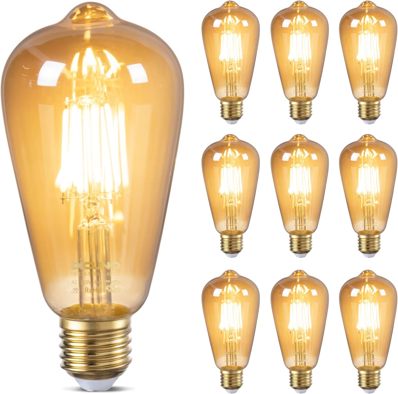 GE Vintage Style LED Light Bulbs, 4 Watt (40 Watt Equivalent) Warm ...