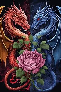 Amazon.com: Goelilgi 5D Diamond Painting Kits Full Drill Red Dragon and ...