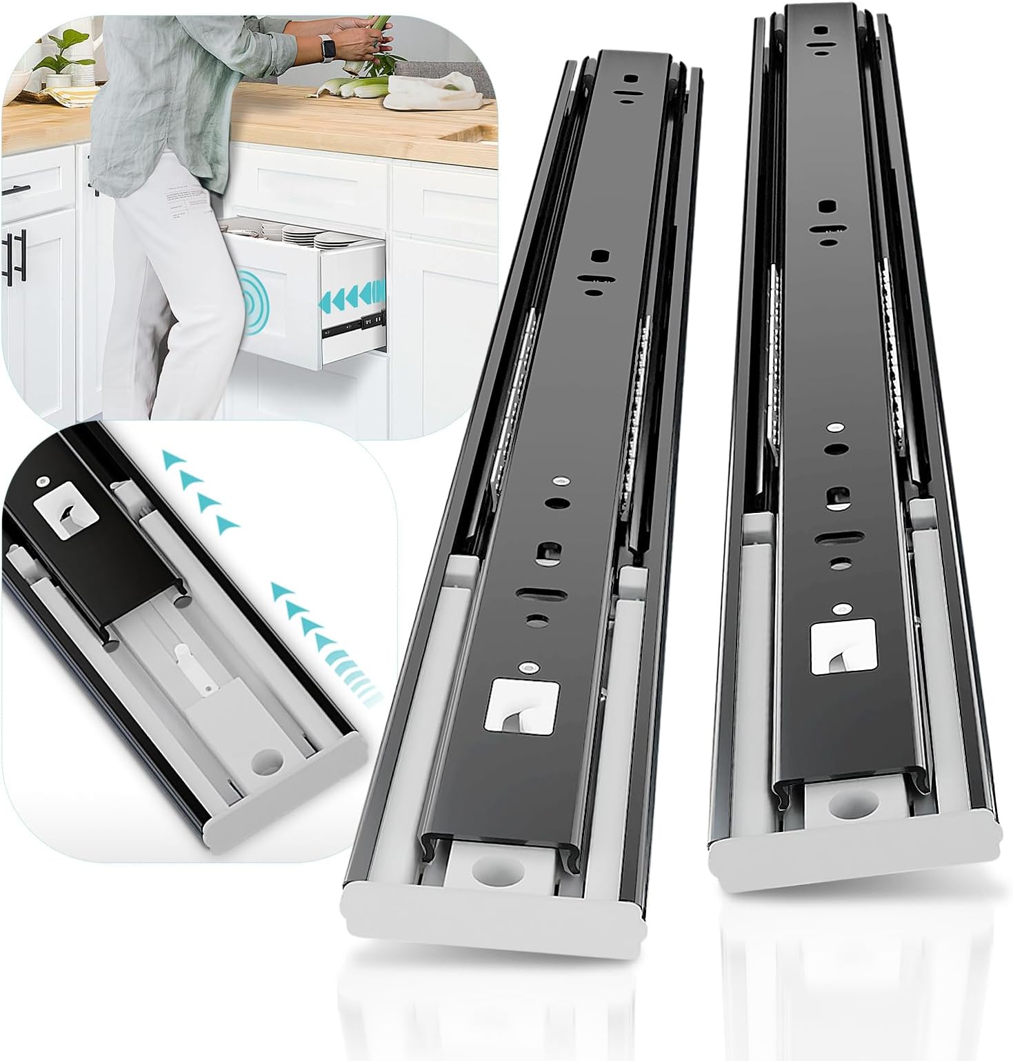 1Pair Rebound Press Push to Open Under Mount Furniture Kitchen Bath ...